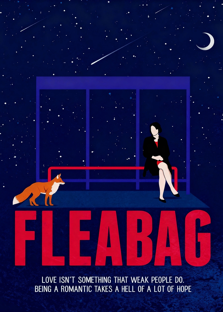 'Fleabag Poster with Fox and Woman' Poster, picture, metal print, paint ...