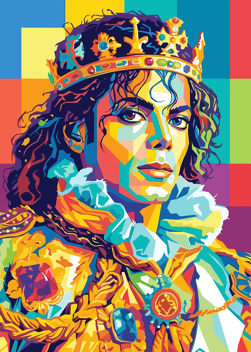 'Michael Jackson King Pop Art Portrait' Poster, picture, metal print ...