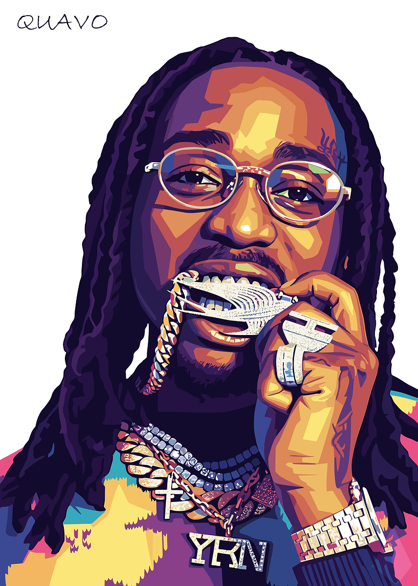 'Quavo Portrait Pop Art' Poster, picture, metal print, paint by ...