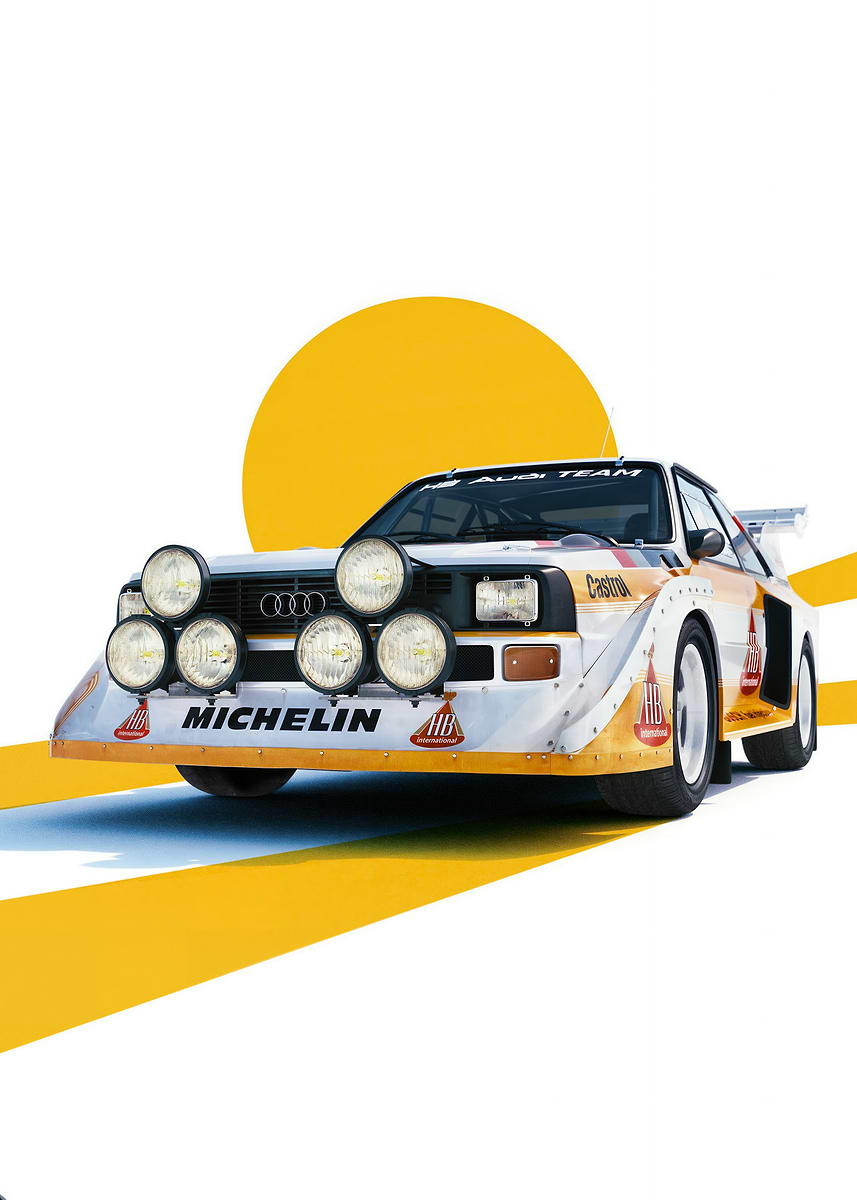 'Audi Quattro Rally Car' Poster, picture, metal print, paint by Va ...