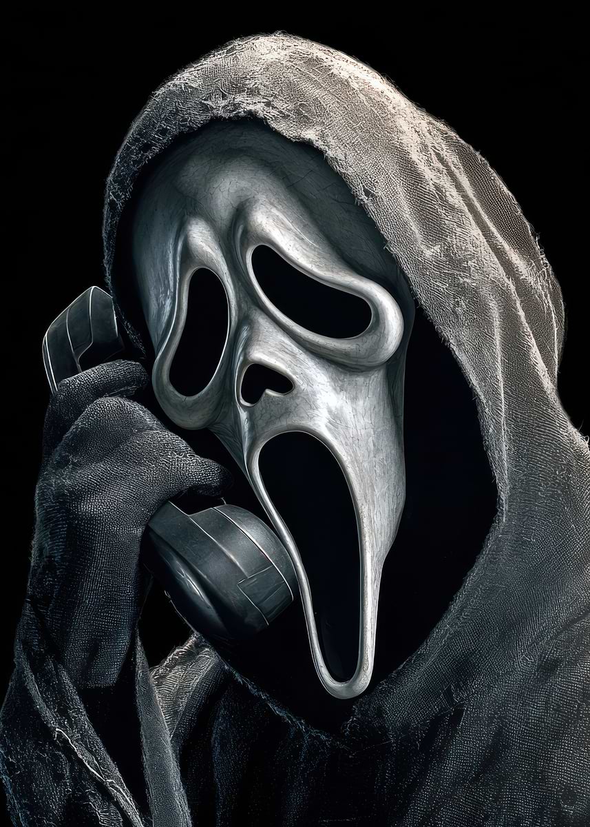 'Ghostface On The Phone' Poster, picture, metal print, paint by Ilyrin ...