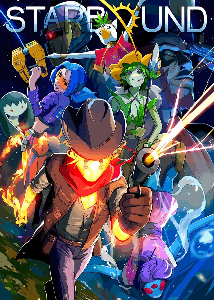 'Starbound Game Characters Illustration' Poster, picture, metal print ...