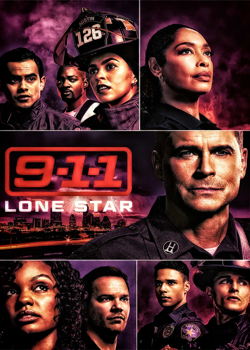'9-1-1 Lone Star TV Show Poster' Poster, picture, metal print, paint by ...