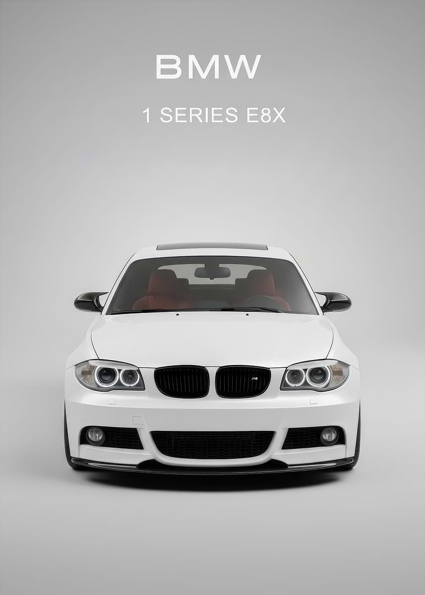 'white BMW 1 E8X Front poster' Poster, picture, metal print, paint by ...