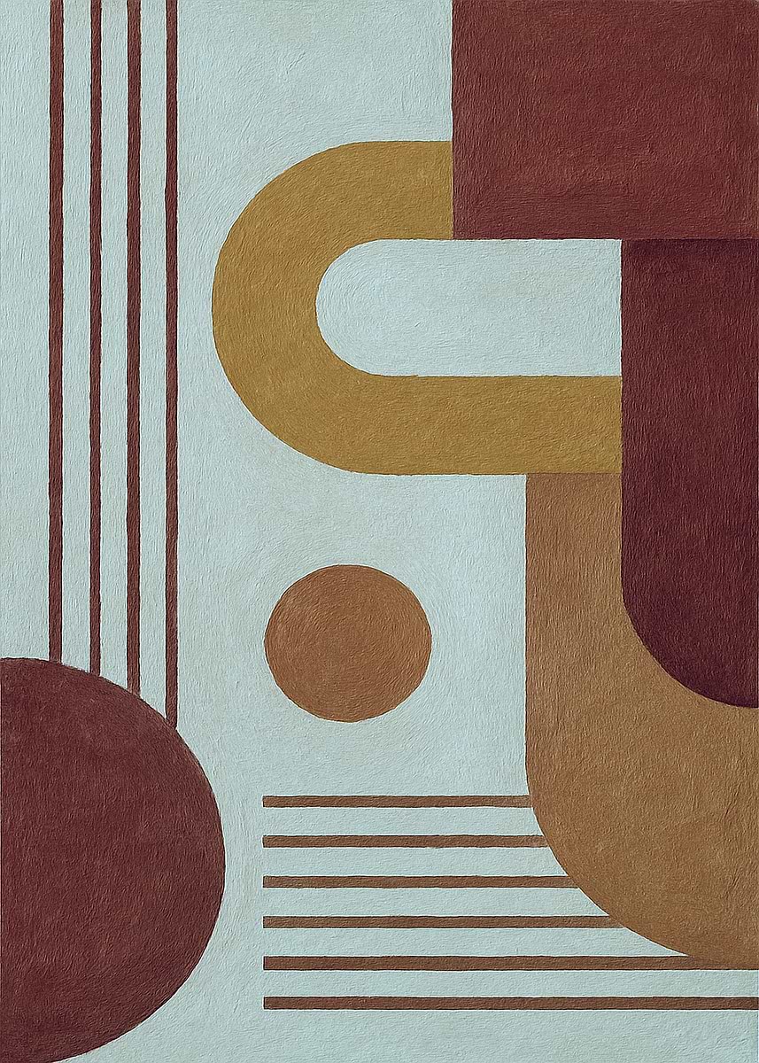 'Abstract Geometric Shapes Art' Poster, picture, metal print, paint by ...