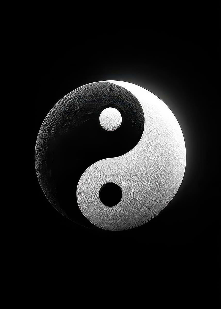 'Yin Yang Symbol' Poster, picture, metal print, paint by GLITCHED ART ...