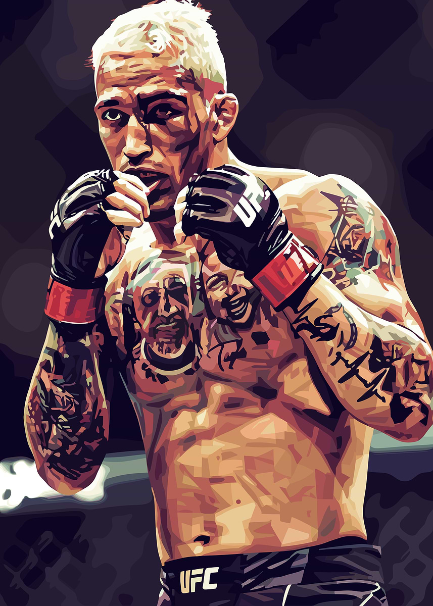 'Charles Oliveira UFC Fighter Portrait' Poster, picture, metal print ...