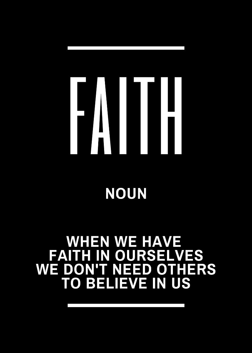 'Faith Noun Inspirational Quote Poster' Poster, picture, metal print ...