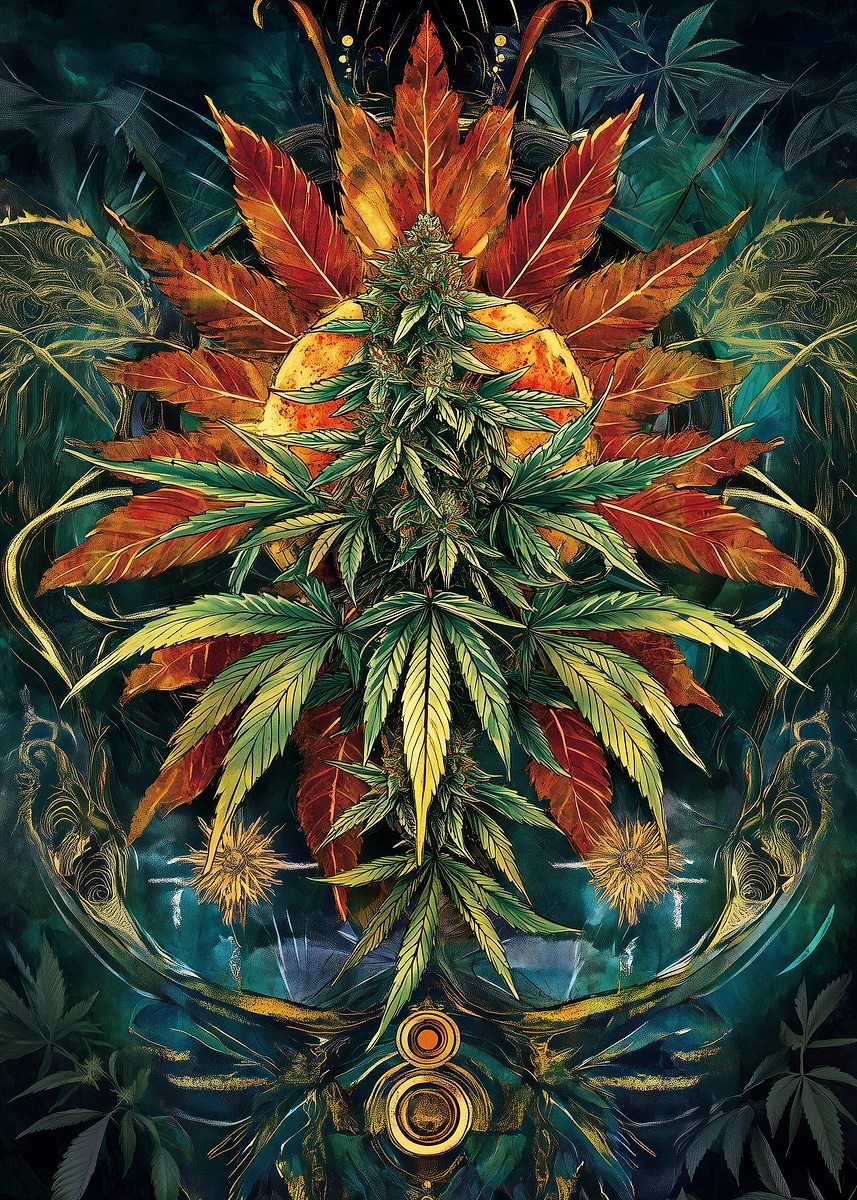 'Cannabis Plant Art' Poster, picture, metal print, paint by JS Art ...