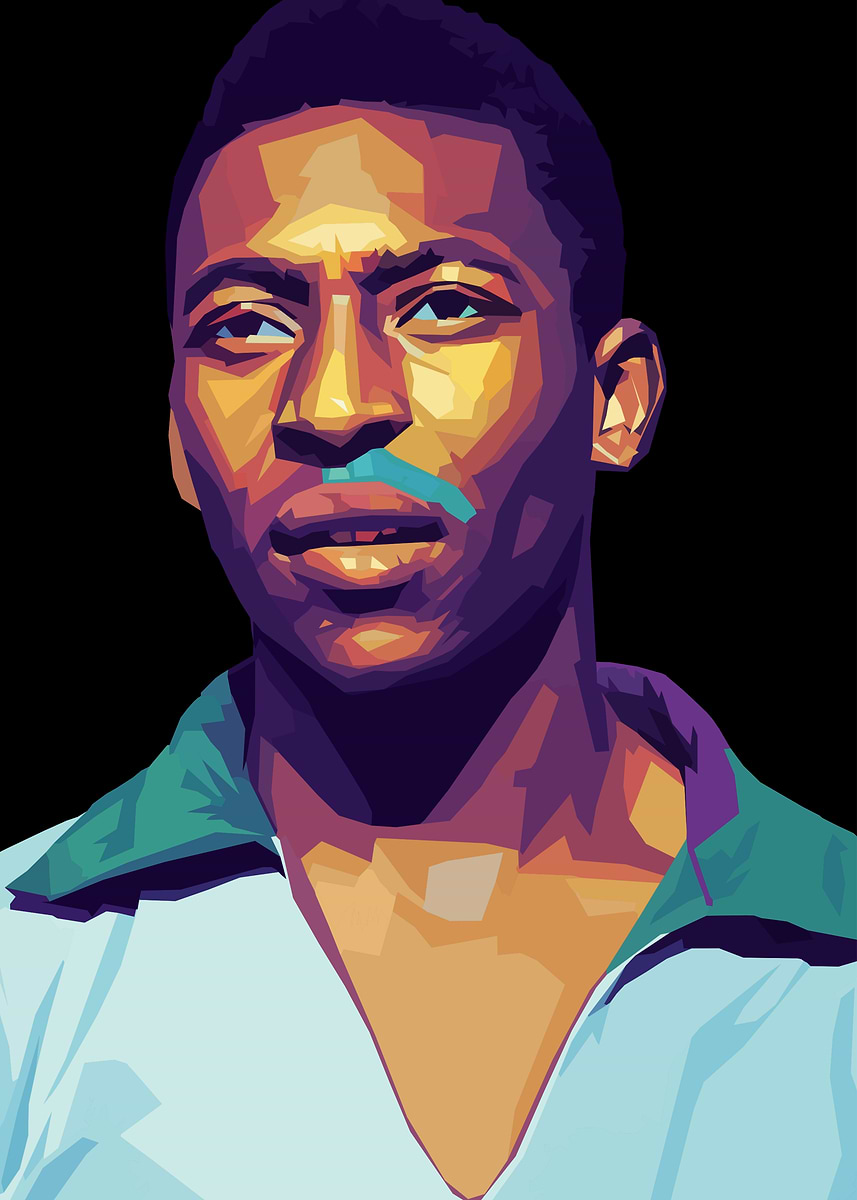 'Pele Portrait Pop Art' Poster, picture, metal print, paint by Komandan ...