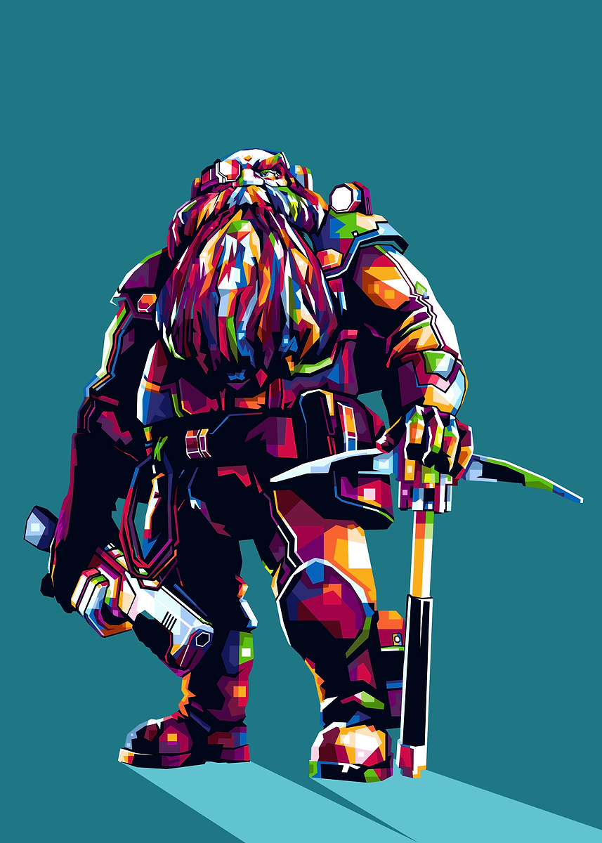 'Deep Rock Galactic Dwarf Pop Art' Poster, picture, metal print, paint ...