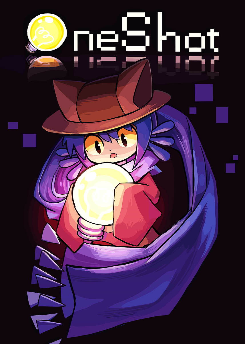 'OneShot Niko holding a lightbulb' Poster, picture, metal print, paint ...