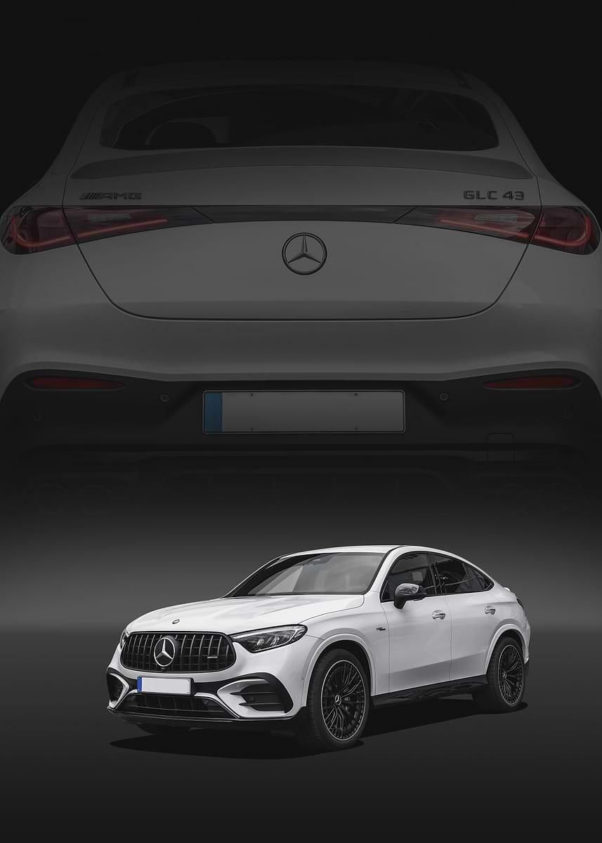 'White Mercedes-Benz GLC 43 AMG Coupe' Poster, picture, metal print ...