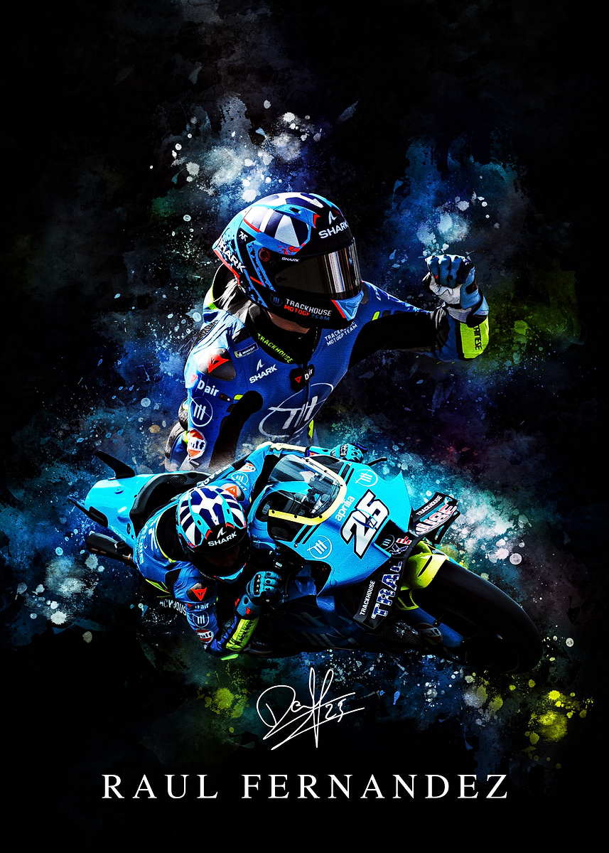 'Raul Fernandez Motorcycle Racing' Poster, picture, metal print, paint ...