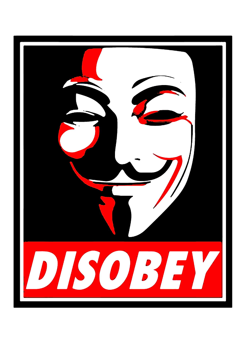 'Anonymous Mask Disobey Poster' Poster, picture, metal print, paint by ...