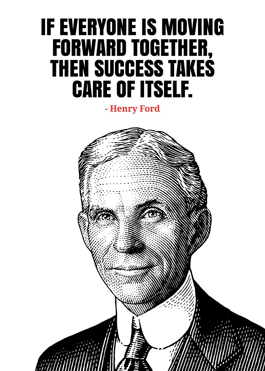 'Henry Ford Quote Portrait' Poster, picture, metal print, paint by iwak ...