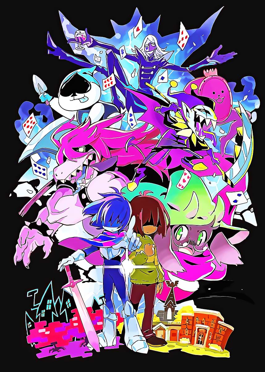 'Deltarune characters group illustration' Poster, picture, metal print ...