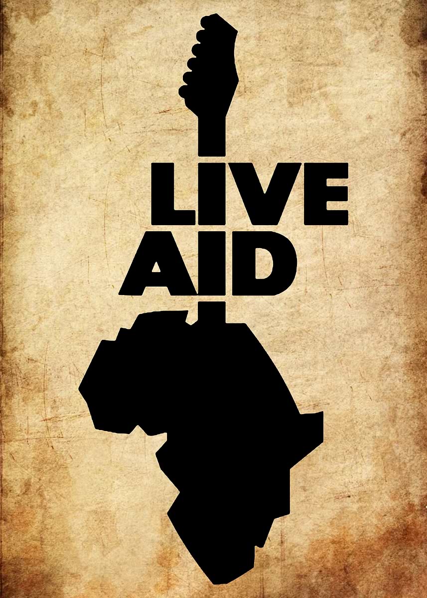 'Live Aid Africa Guitar Map' Poster, picture, metal print, paint by ...