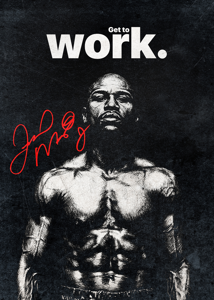 'Inspirational Boxing Poster – Get to Work' Poster, picture, metal ...