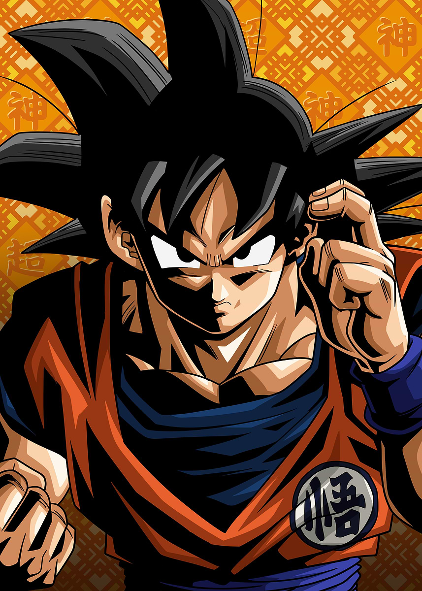 'Goku: Portrait' Poster, picture, metal print, paint by Dragon Ball ...