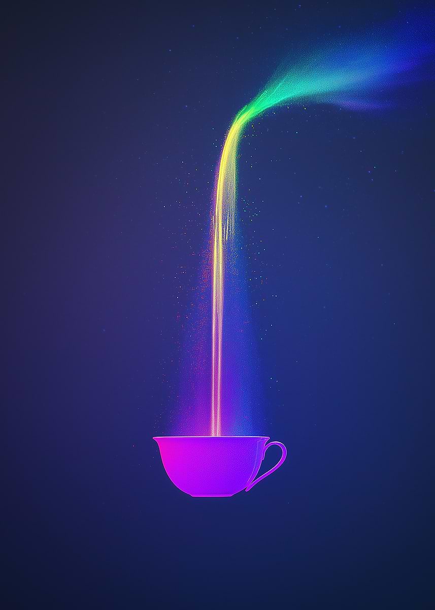 'Rainbow Stream into Cup' Poster, picture, metal print, paint by ...