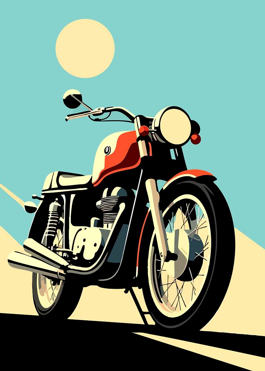 'Vintage Motorcycle Art' Poster, picture, metal print, paint by Sunny ...