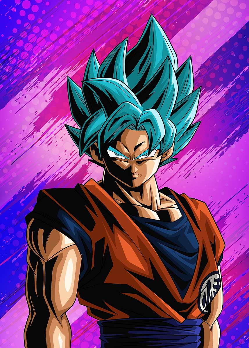 'Goku: Super Saiyan Blue Portrait' Poster, picture, metal print, paint ...