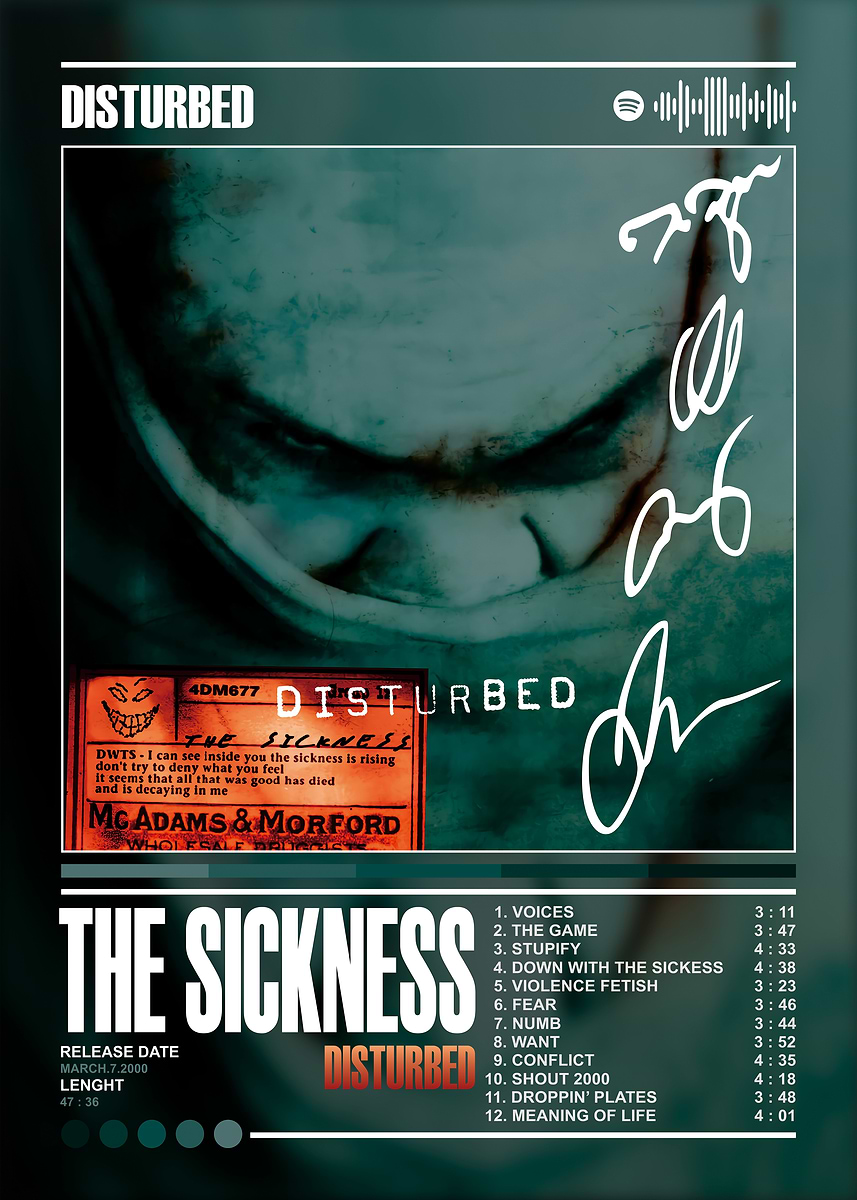 'Disturbed - The Sickness ' Poster, picture, metal print, paint by ...