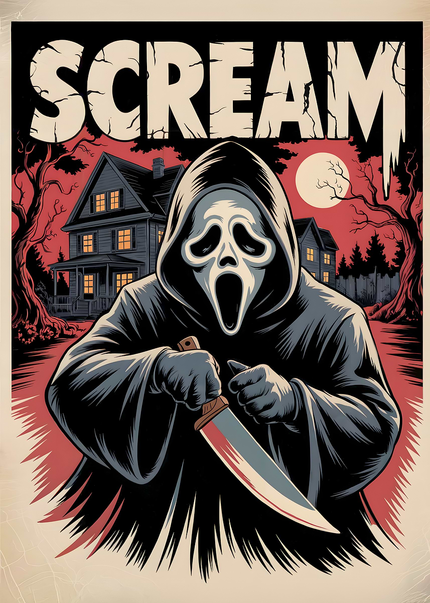 'Scream Movie Poster' Poster, picture, metal print, paint by Pixel ...