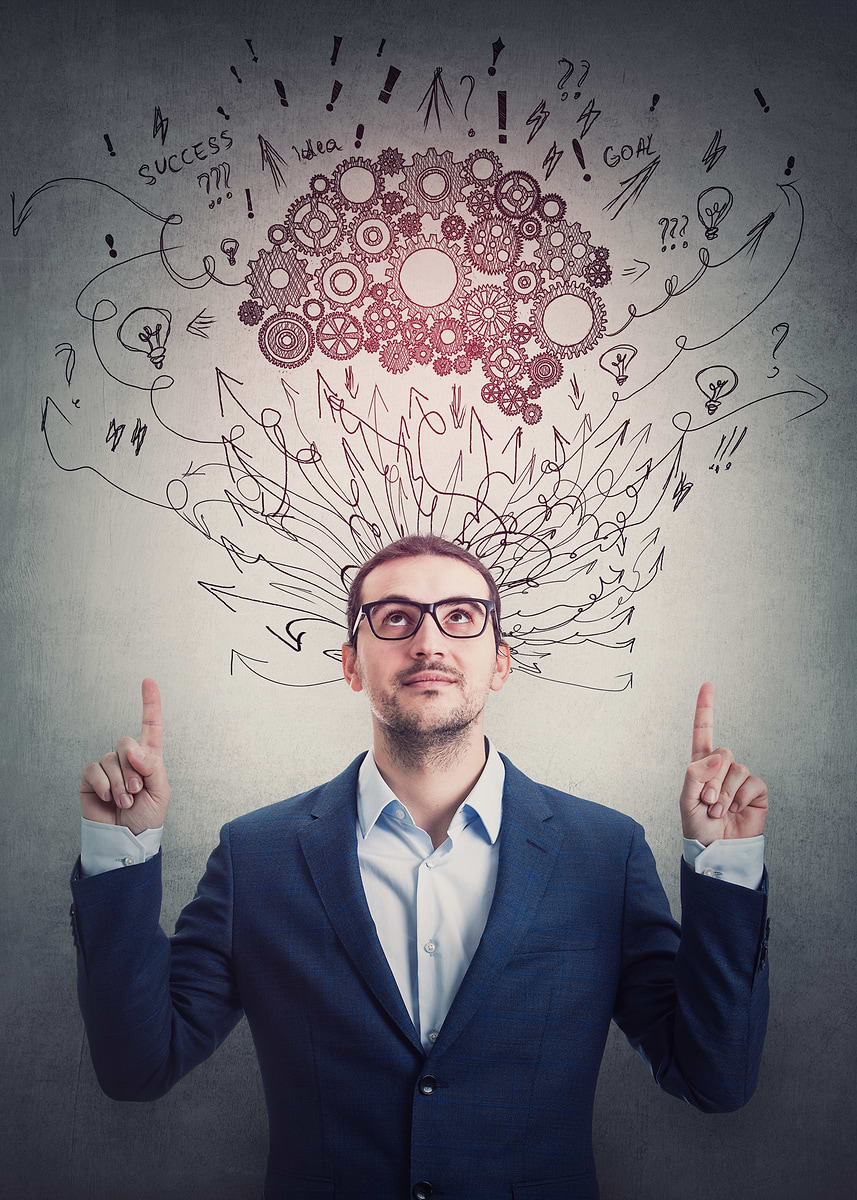 'Man with Ideas and Success Concept' Poster, picture, metal print ...