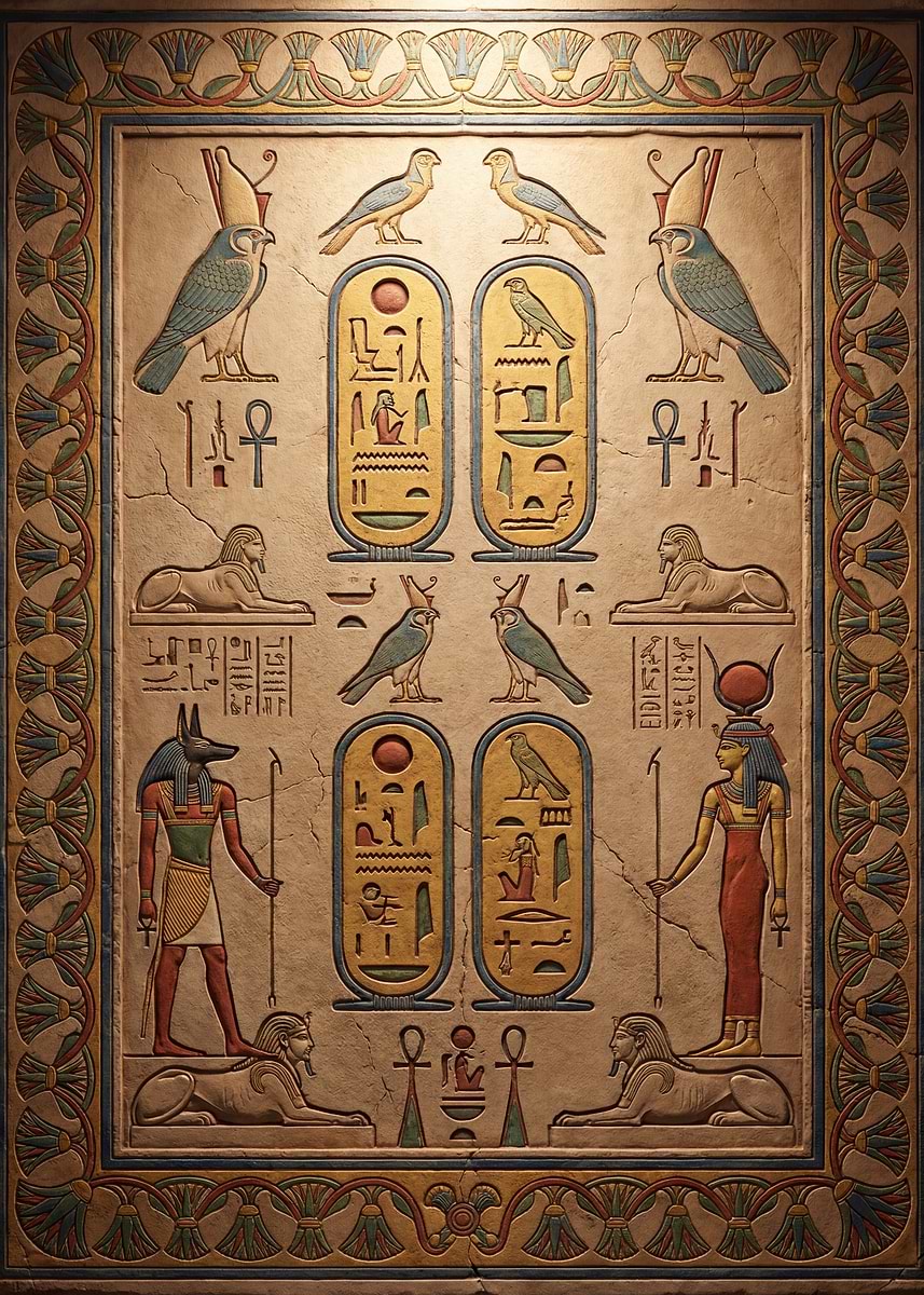 'Egyptian Hieroglyphic Wall Art' Poster, picture, metal print, paint by ...
