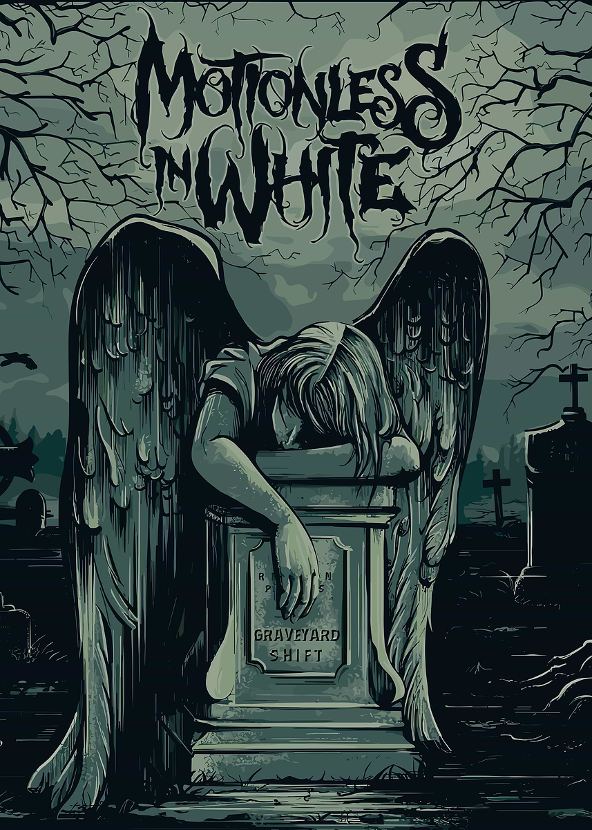 'Motionless In White Graveyard Shift Artwork' Poster, picture, metal ...