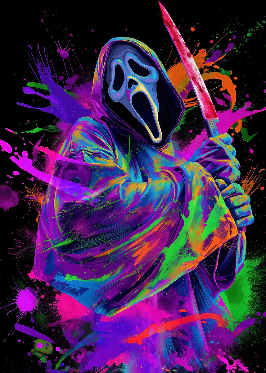 'Colorful Ghostface' Poster, picture, metal print, paint by Ilyrin ...