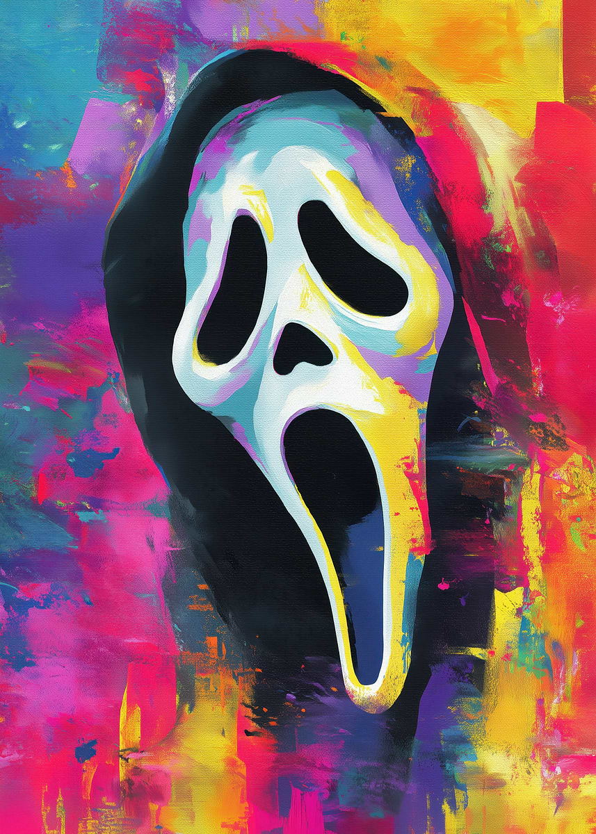 'Scream Mask Abstract Painting' Poster, picture, metal print, paint by ...
