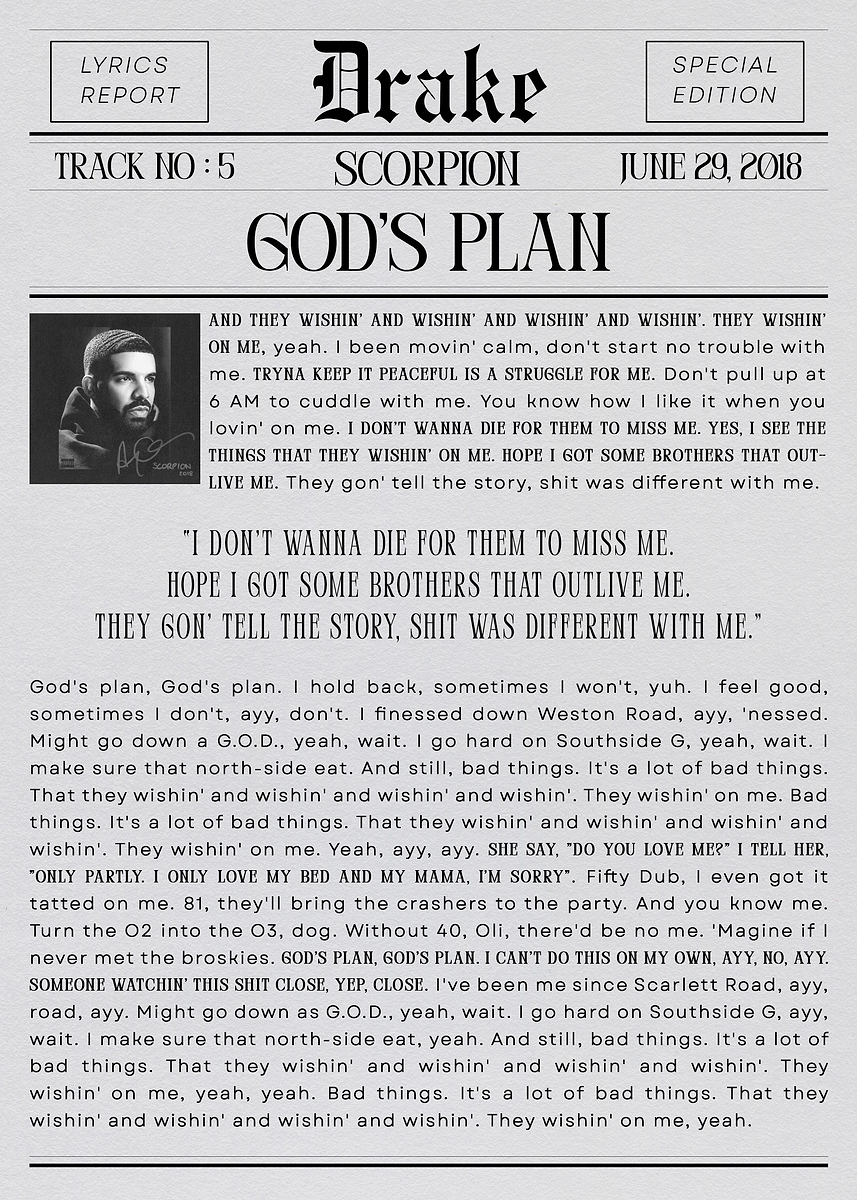 'Drake ' Poster, picture, metal print, paint by Angela Andrea | Displate