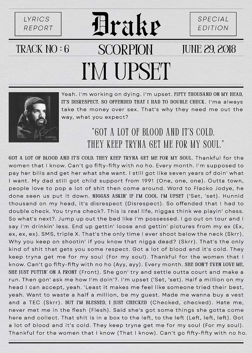 'Drake' Poster, picture, metal print, paint by Angela Andrea | Displate