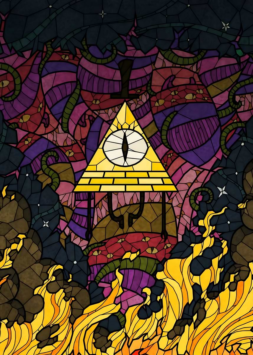 'Bill Cipher Stained Glass' Poster, picture, metal print, paint by ...