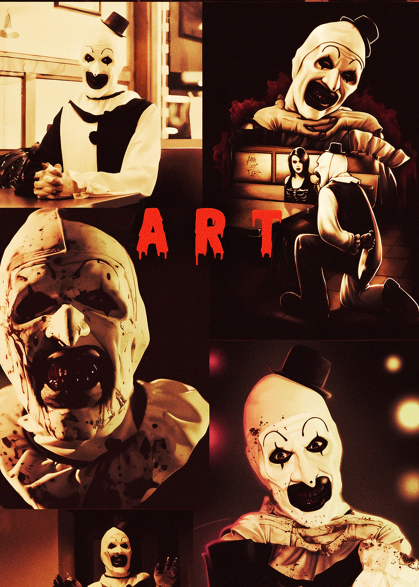 'Terrifying Art the Clown Collage' Poster, picture, metal print, paint ...
