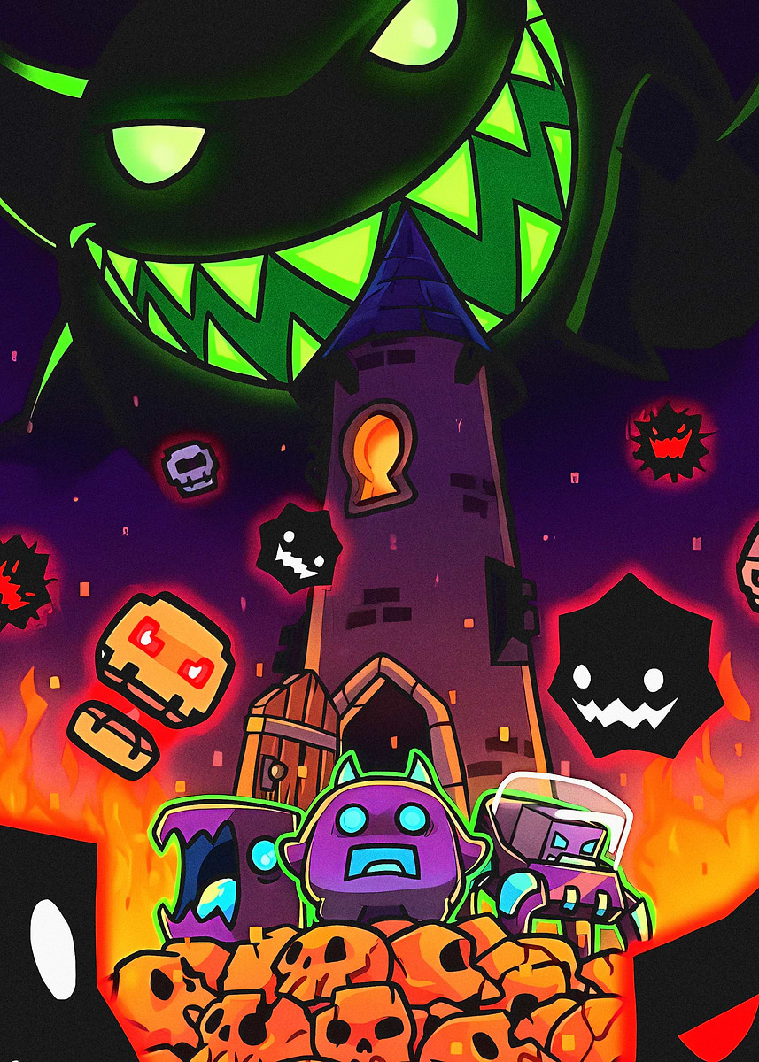 'Geometry Dash Dark Castle' Poster, picture, metal print, paint by ...