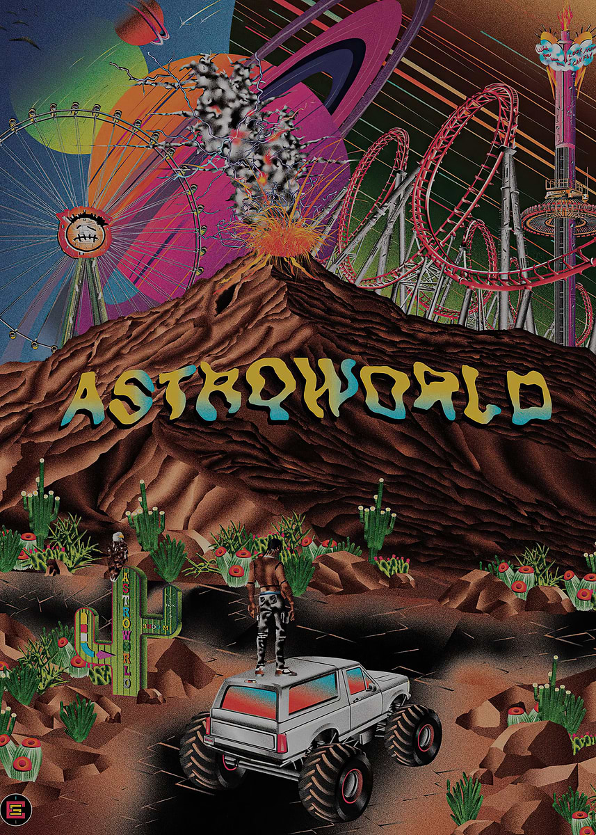 'Astroworld Album Cover Art' Poster, picture, metal print, paint by ...