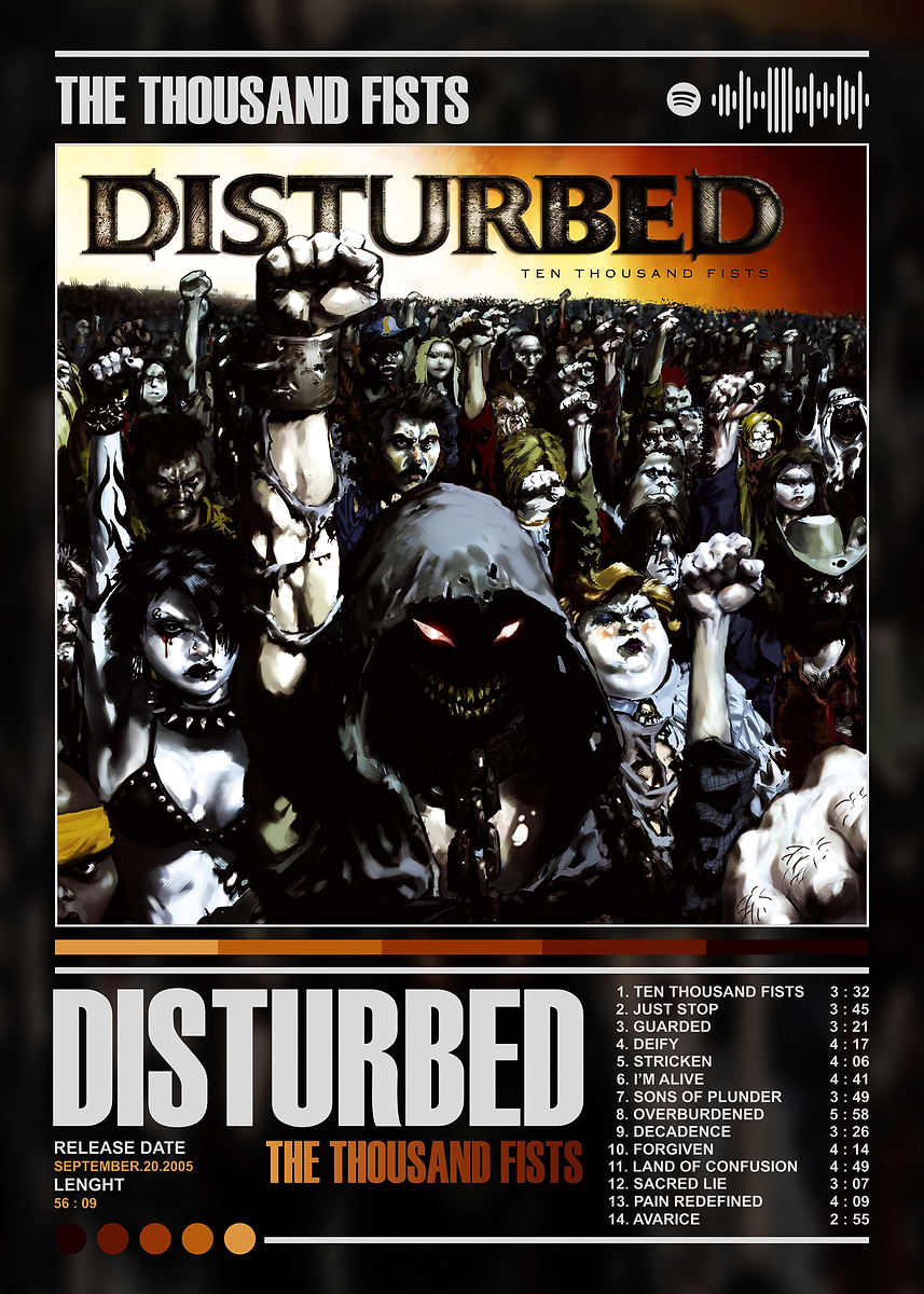 'Disturbed - Ten Thousand Fists Album' Poster, picture, metal print ...