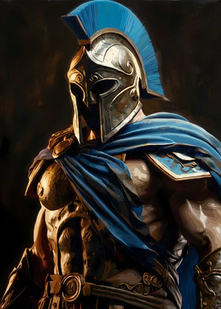 'Spartan Warrior Portrait' Poster, picture, metal print, paint by ...