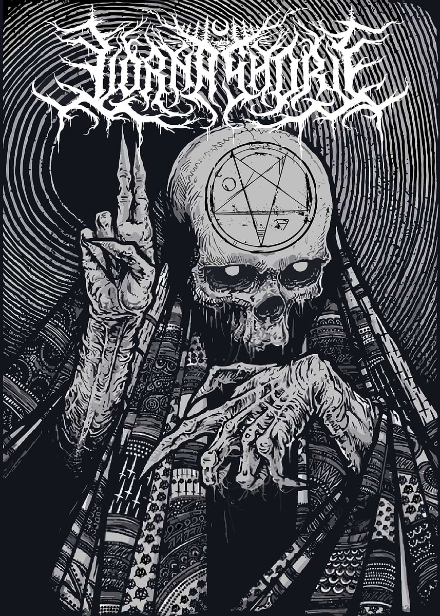'Dark Occult Skull Illustration' Poster, picture, metal print, paint by ...