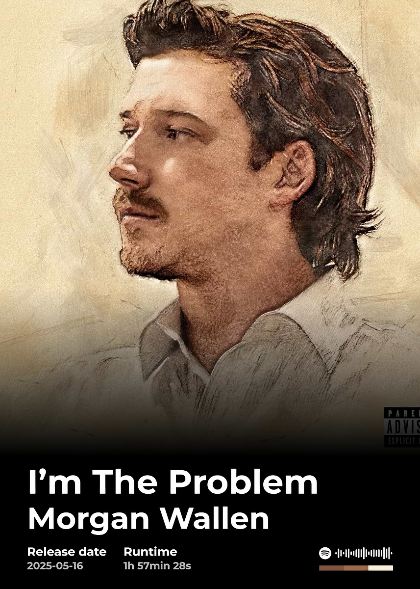 'I'm The Problem - Morgan Wallen' Poster, picture, metal print, paint ...