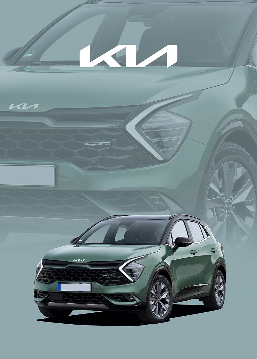 'Green Kia Sportage Car' Poster, picture, metal print, paint by capture ...