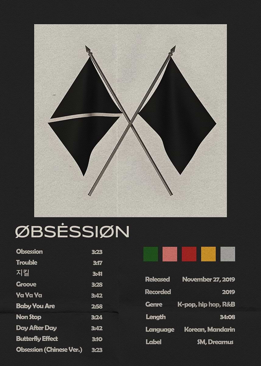 'EXO Obsession Album Cover Art' Poster, picture, metal print, paint by ...