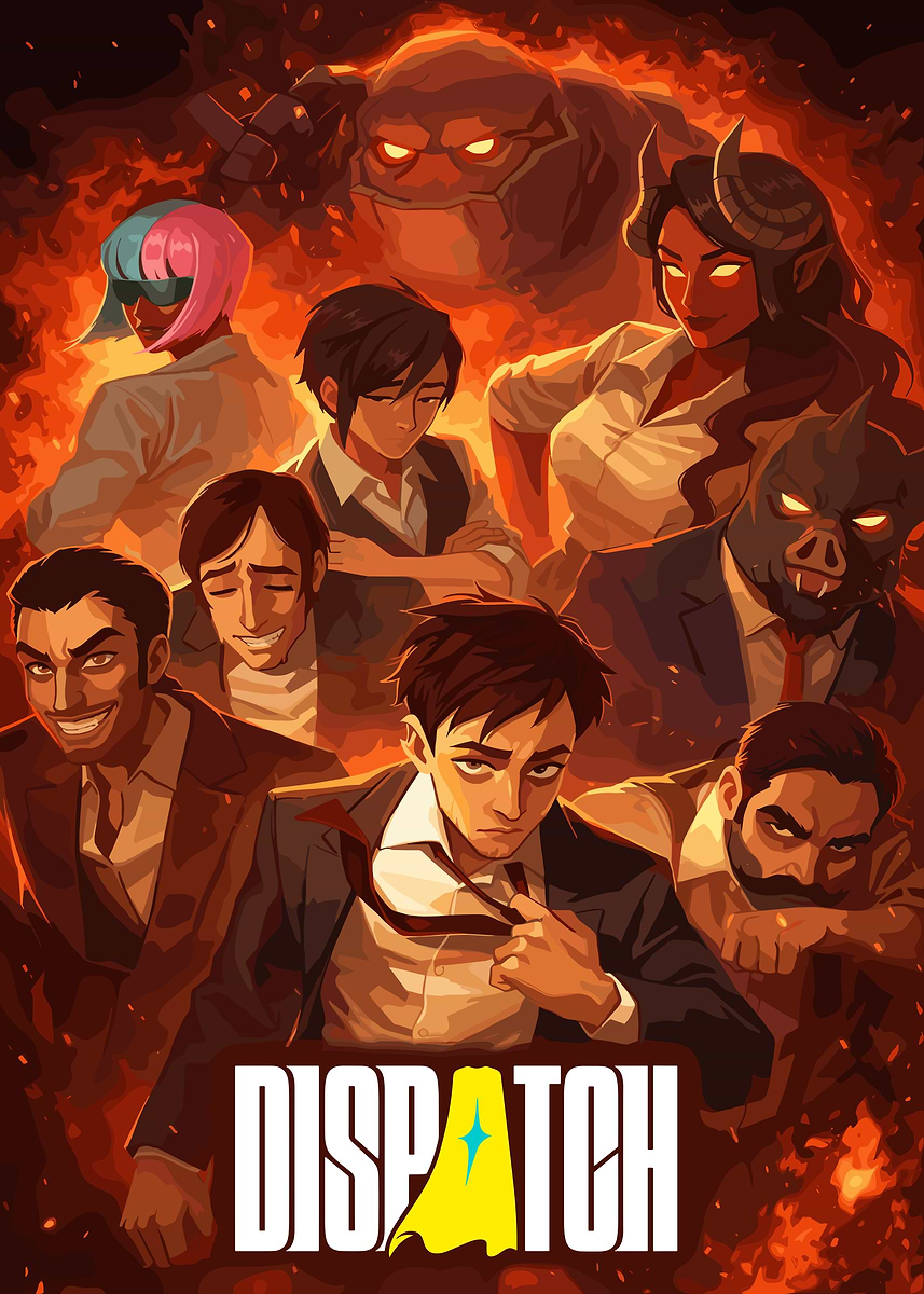 'Dispatch: Group of Characters in Fire' Poster, picture, metal print ...