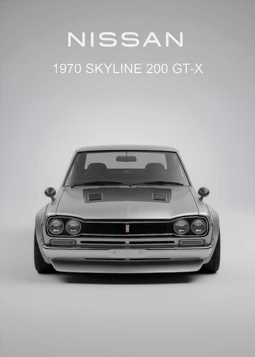 'Nissan 1970 Skyline 200 GT-X' Poster, picture, metal print, paint by ...