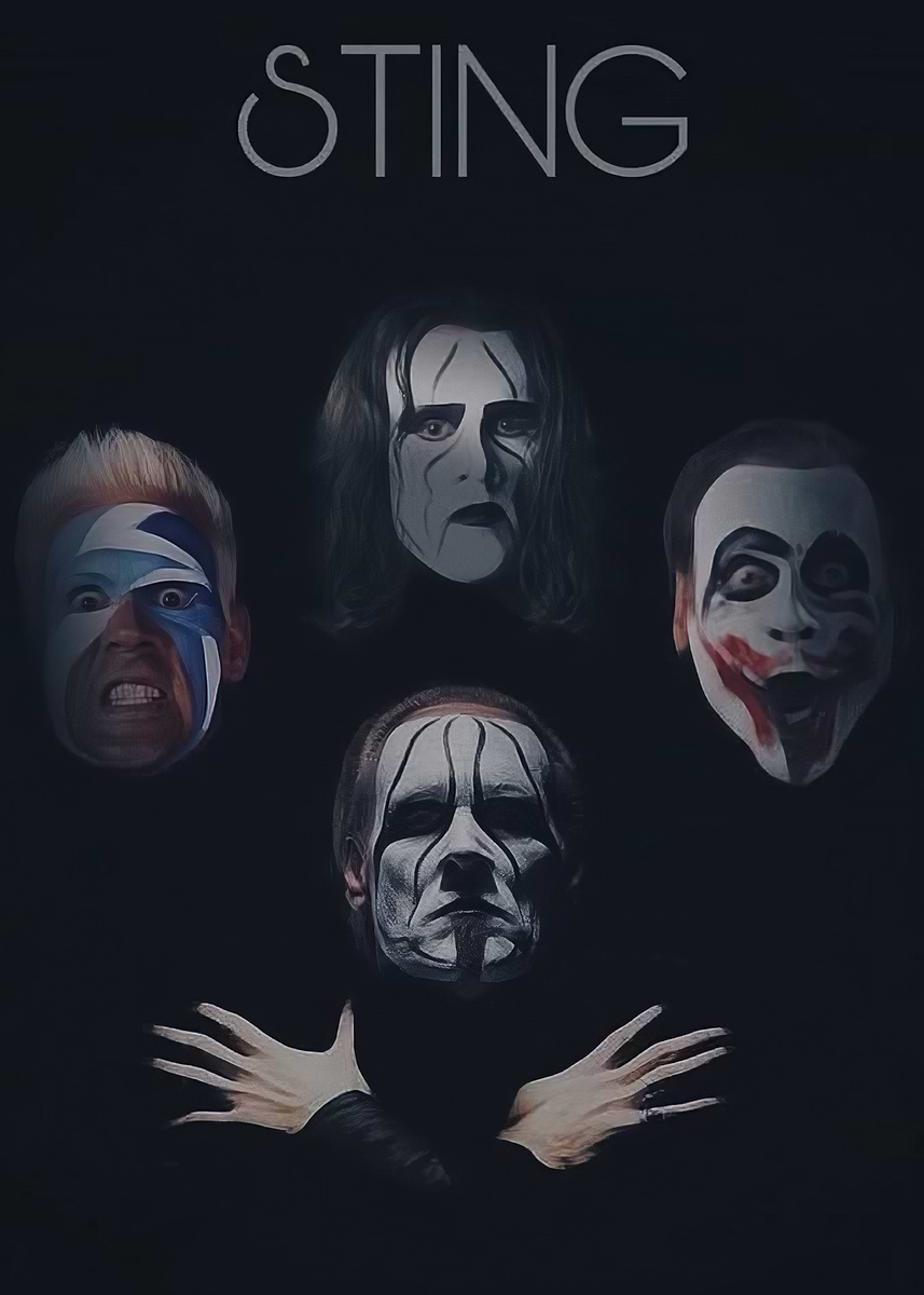 'Sting Wrestling Character Faces Collage' Poster, picture, metal print ...