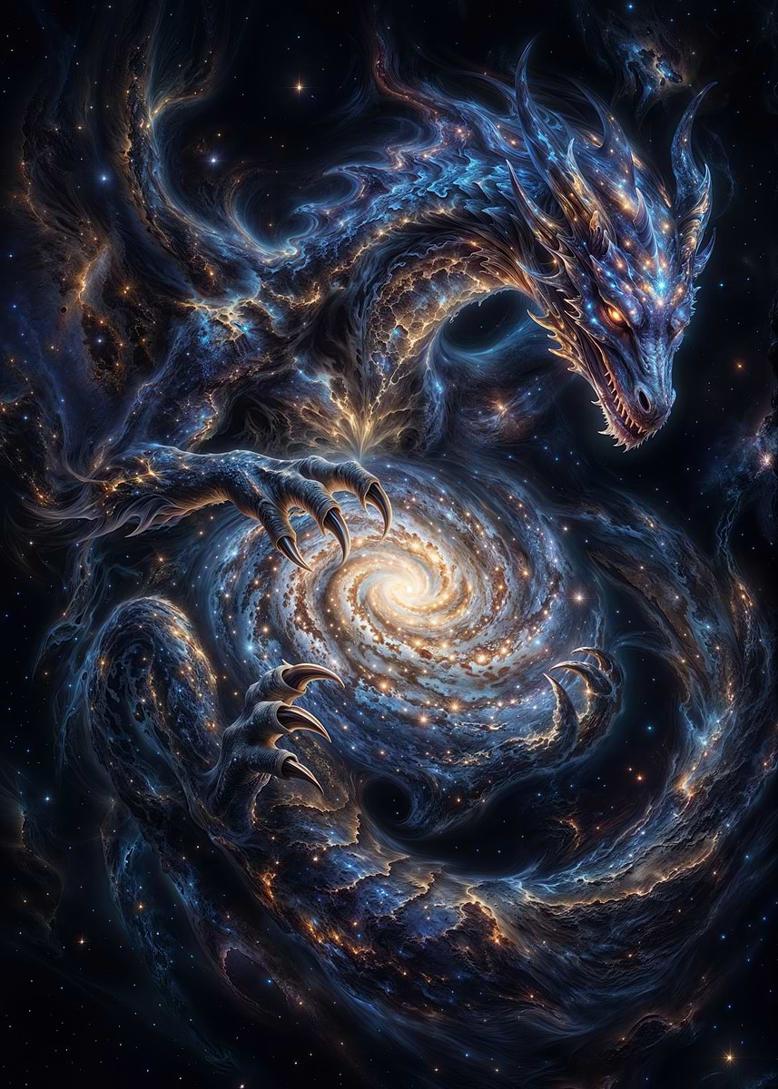 'Cosmic Dragon Guardian of the Galaxy' Poster, picture, metal print ...